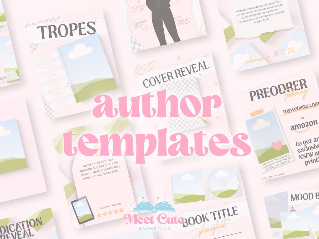 Romance Author Canva Templates | Book Promo Bundle | Animated Cover ...