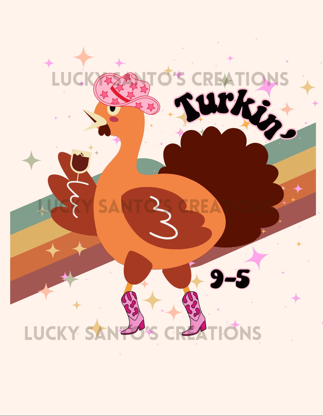 Thanksgiving Turkin 9-5 Png - Etsy