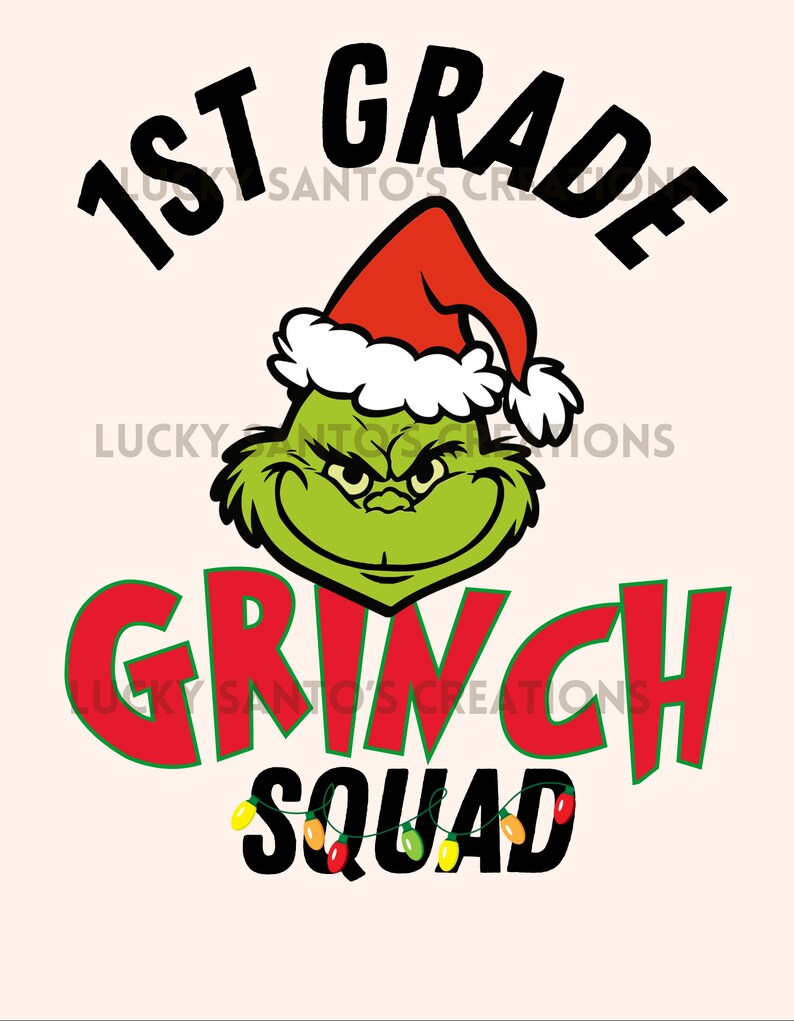 1st Grade GRINCH Squad Png - Etsy