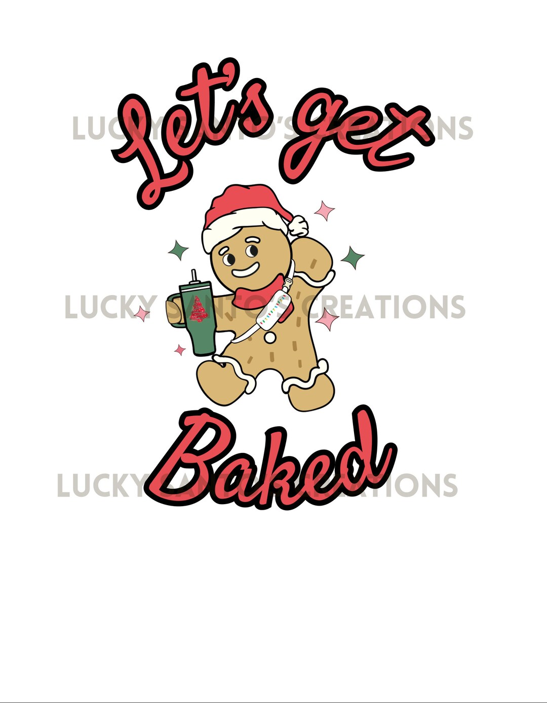 Let's Get Baked Gingerbread Man Christmas Png - Etsy