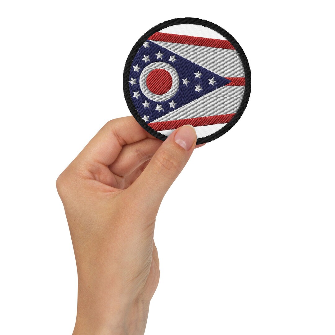 Ohio State Flag Embroidered Patch, Ohio Pride Patch, Iron-on Patch ...