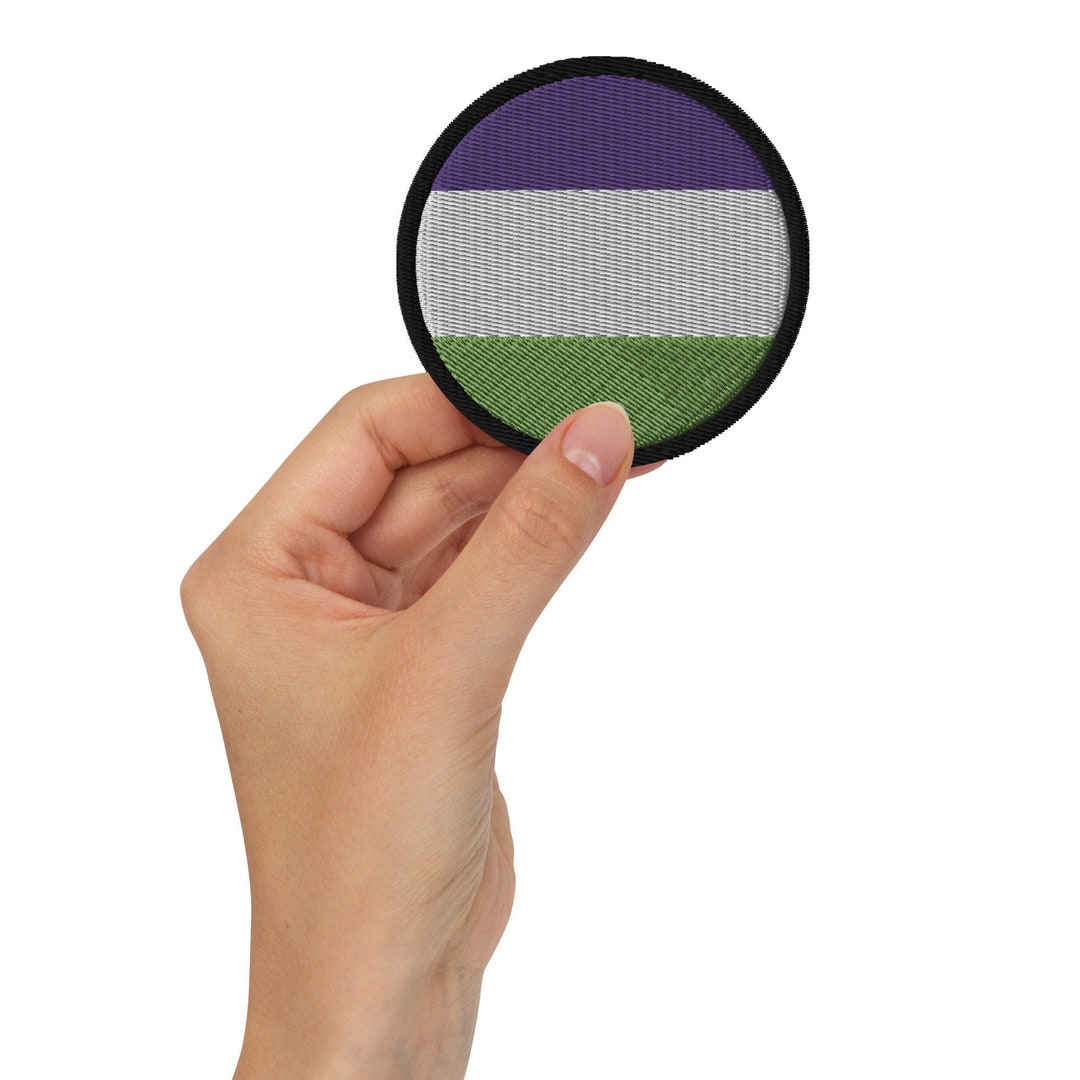 Genderqueer Pride Flag Embroidered Patch, Genderqueer Pride Patch, Iron ...