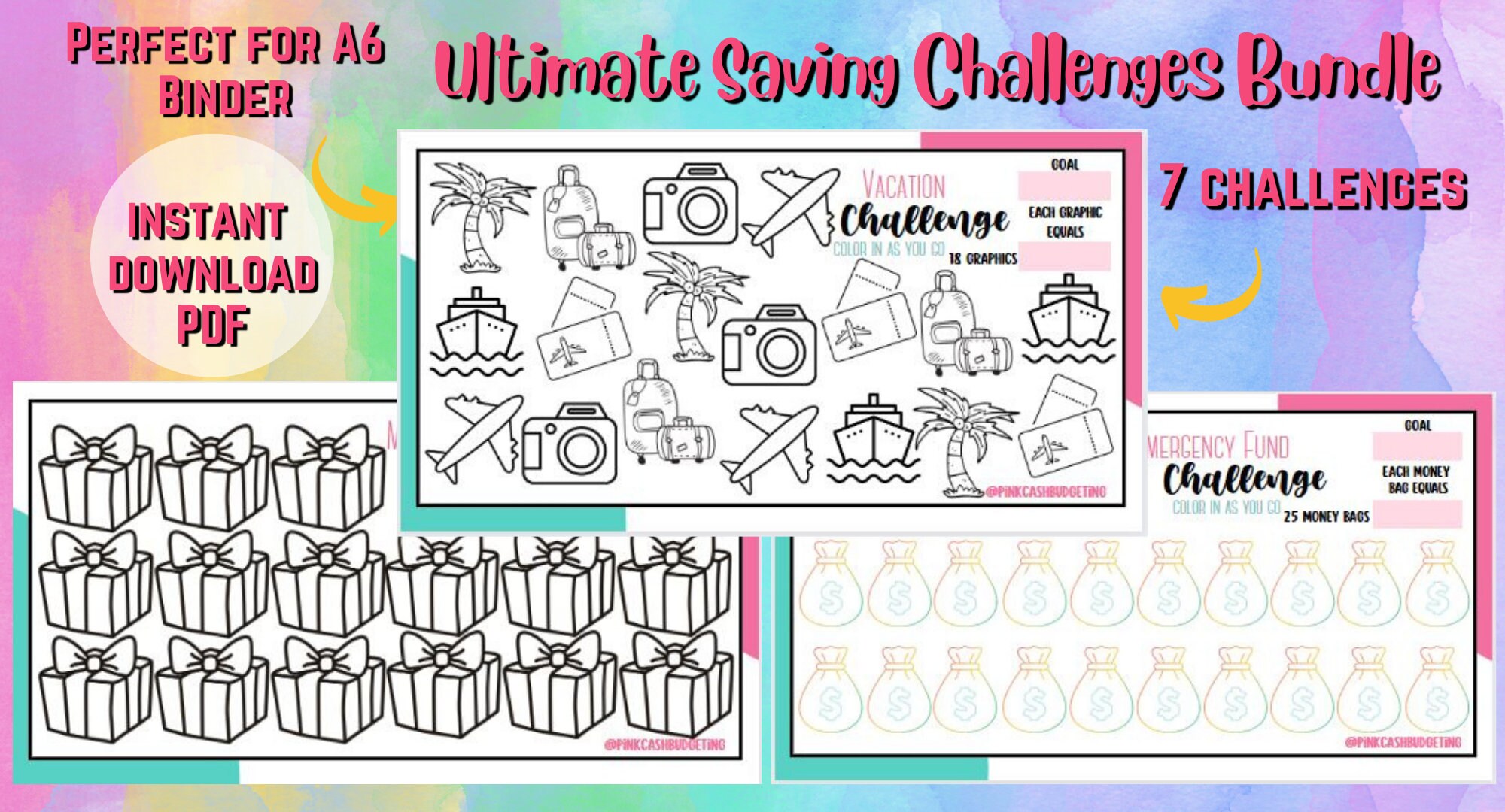 Ultimate Savings Challenge Bundle Savings Challenge Printable A6 Mini ...