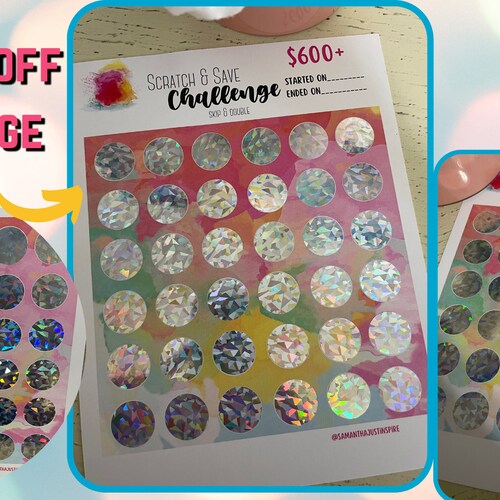 Scratch off Monthly Savings Challenge A6 Cash Binder Scratch - Etsy