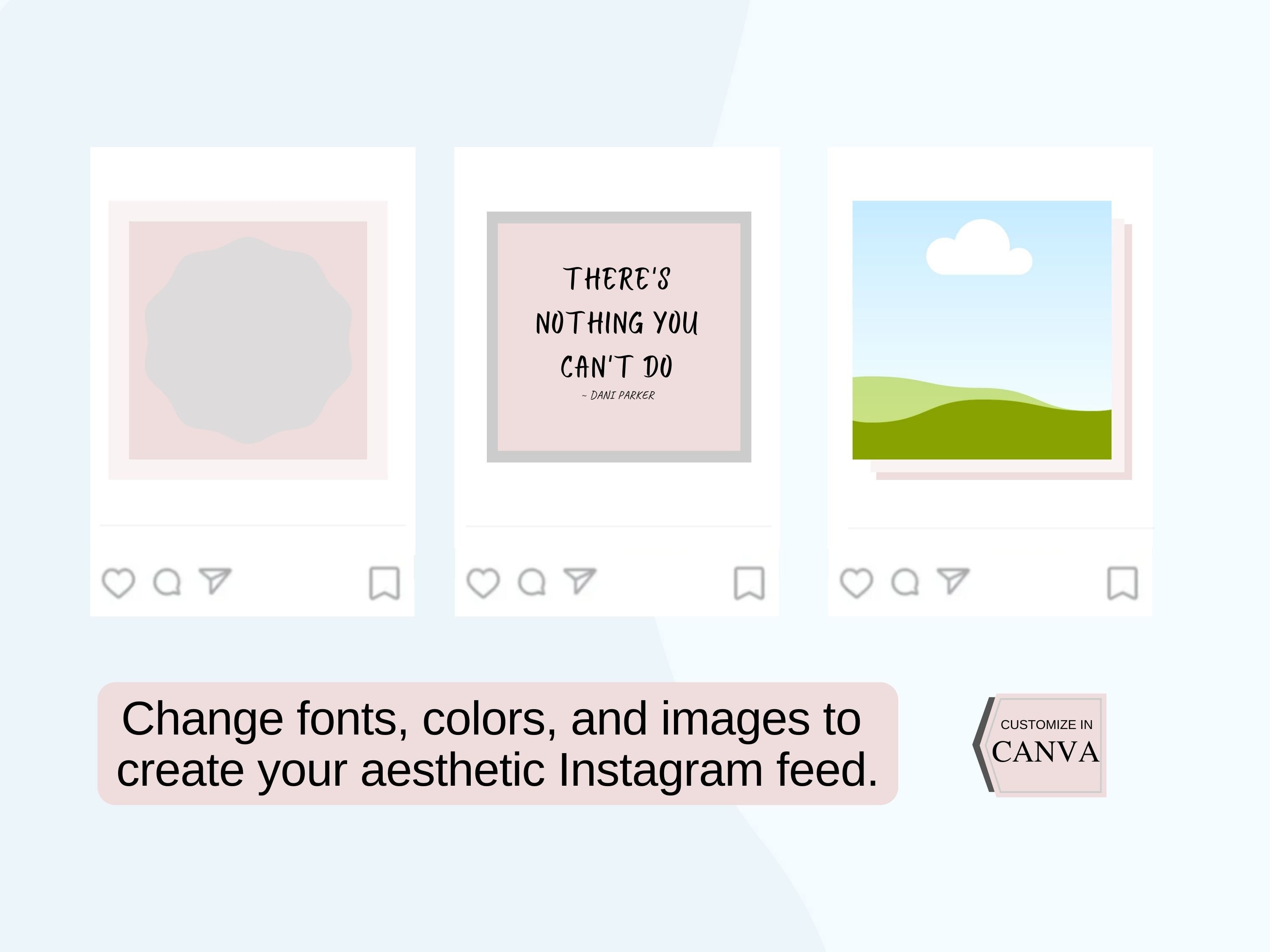 Instagram Grid Template Digital Planner Canava Customizable Social ...