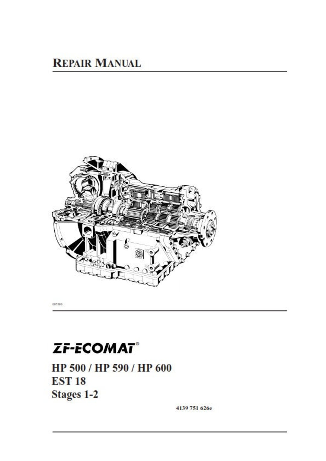 ZF Ecomat Repair Workshop Service Manual HP 500 590 600 EST - Etsy