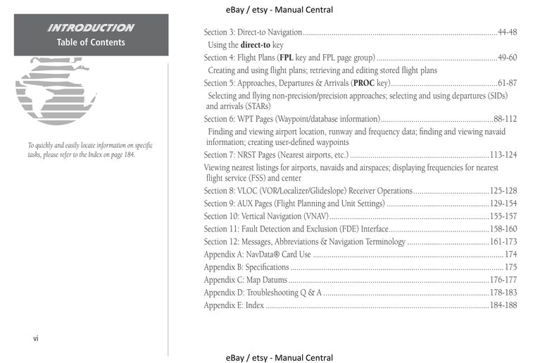 Garmin GNS 530 530A Pilots Guide & Reference - Etsy