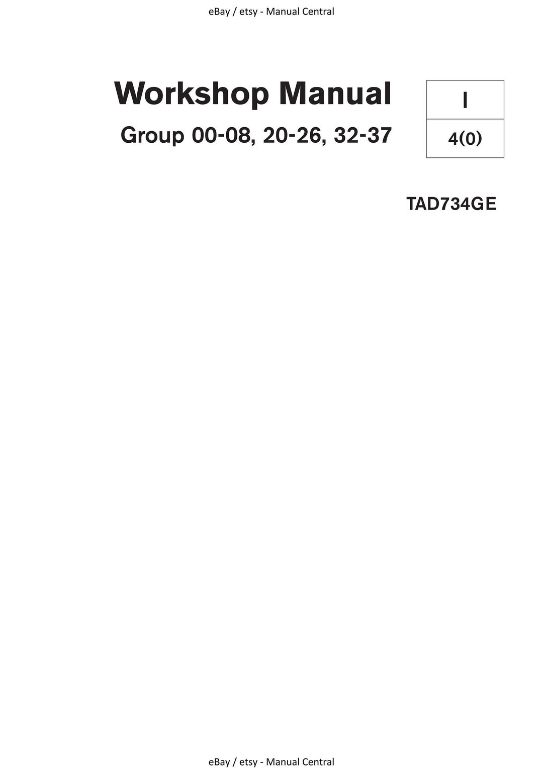 PDF Volvo Penta TAD734GE Group 00-08, 20-26, 32-37 Service Workshop ...