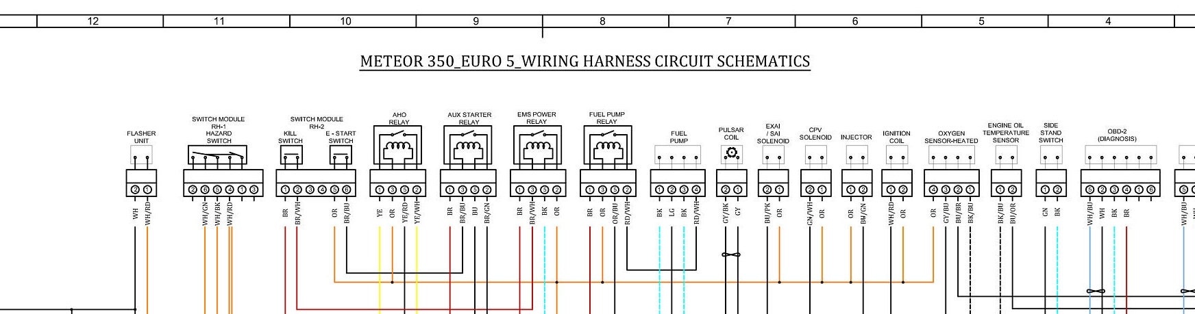 Royal Enfield Meteor 350 Euro 5 Wiring Harness Circuit Schematics - Etsy