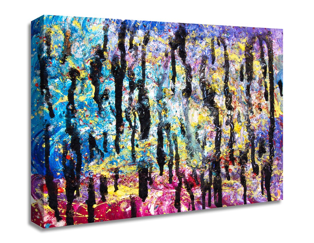 Crowded, Modern Abstract Painting Canvas Wall Art - Etsy