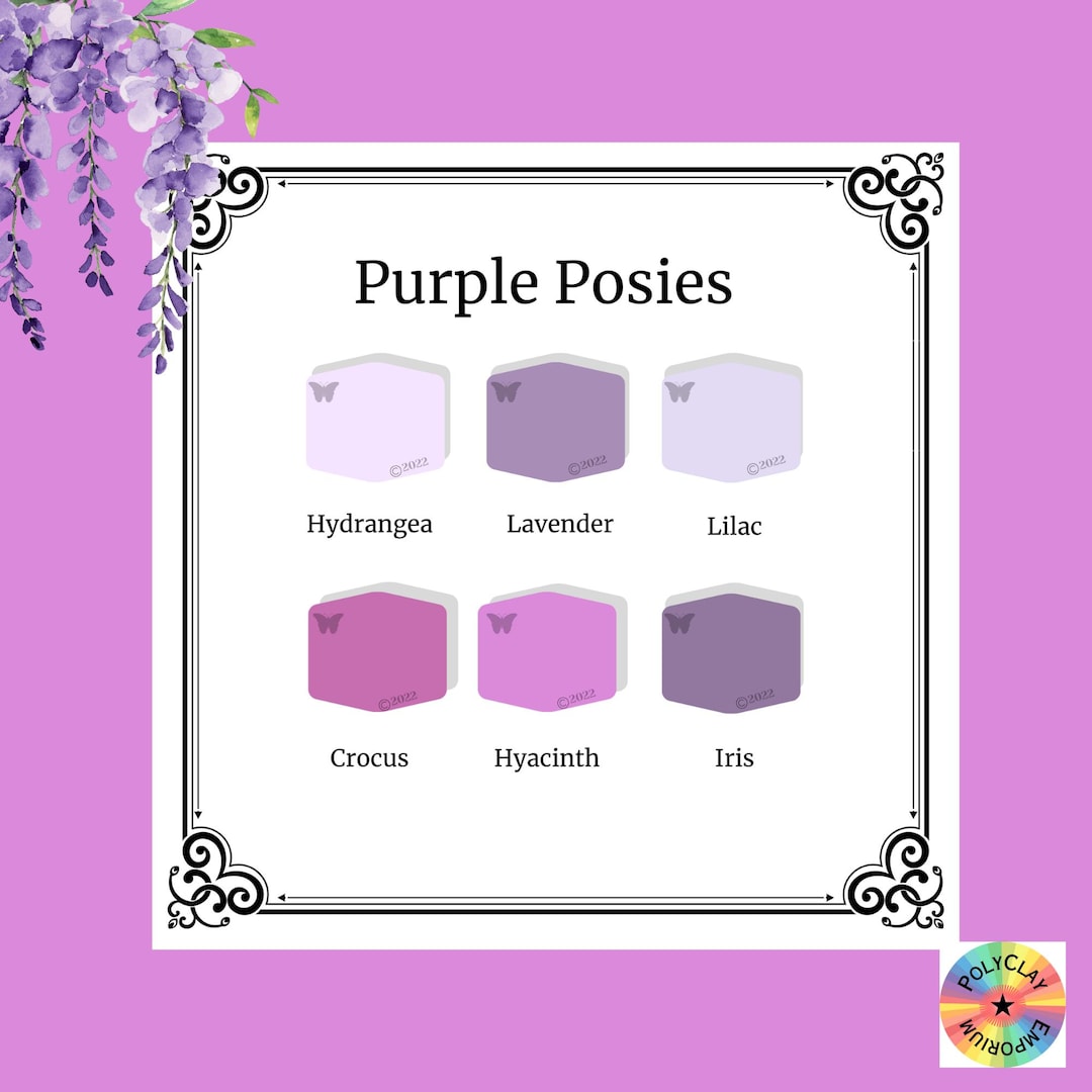 Polymer Clay Color Mixing Tutorial | Pretty Purple Posies Palette ...