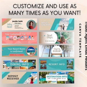 TRAVEL AGENT Email Headers Template, Editable in CANVA, Travel Agency ...