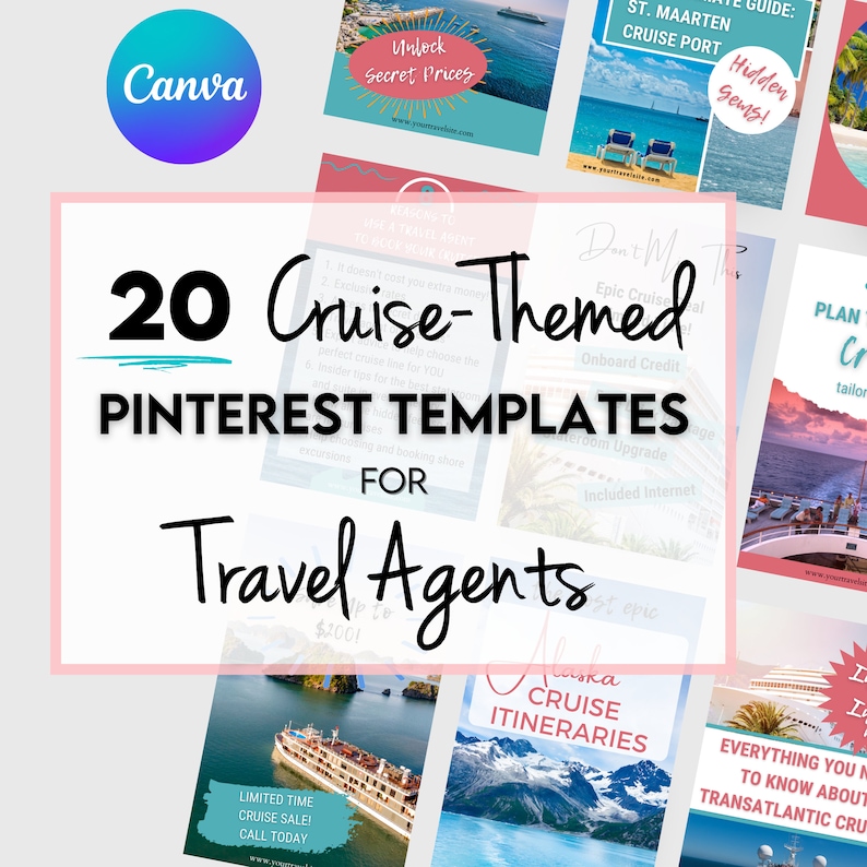 20 Travel Pinterest Canva Templates - Perfect for Travel Agents Who ...