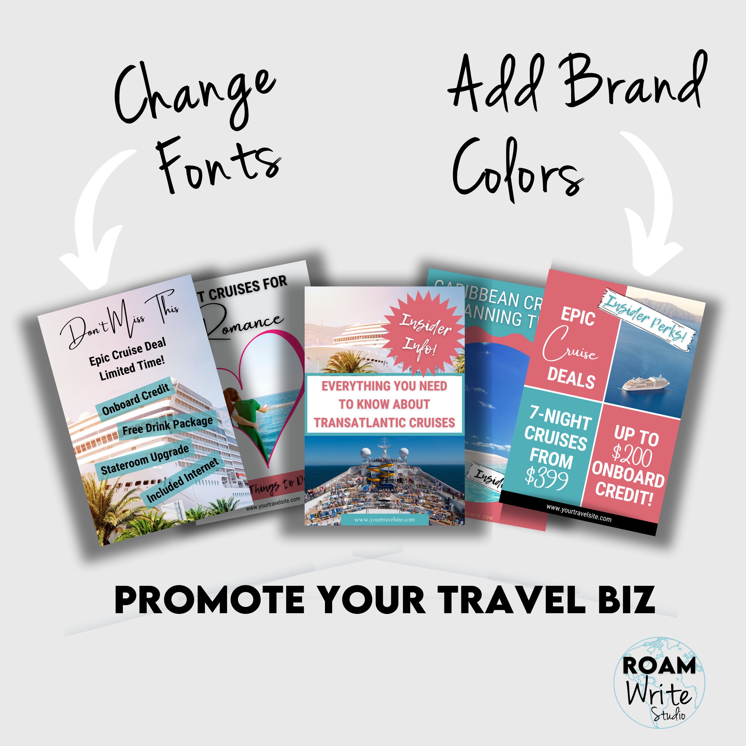 20 Travel Pinterest Canva Templates - Perfect for Travel Agents Who ...