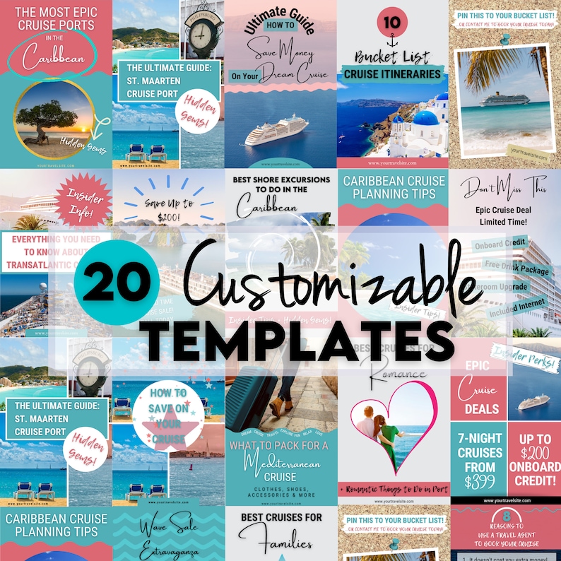 20 Travel Pinterest Canva Templates - Perfect for Travel Agents Who ...