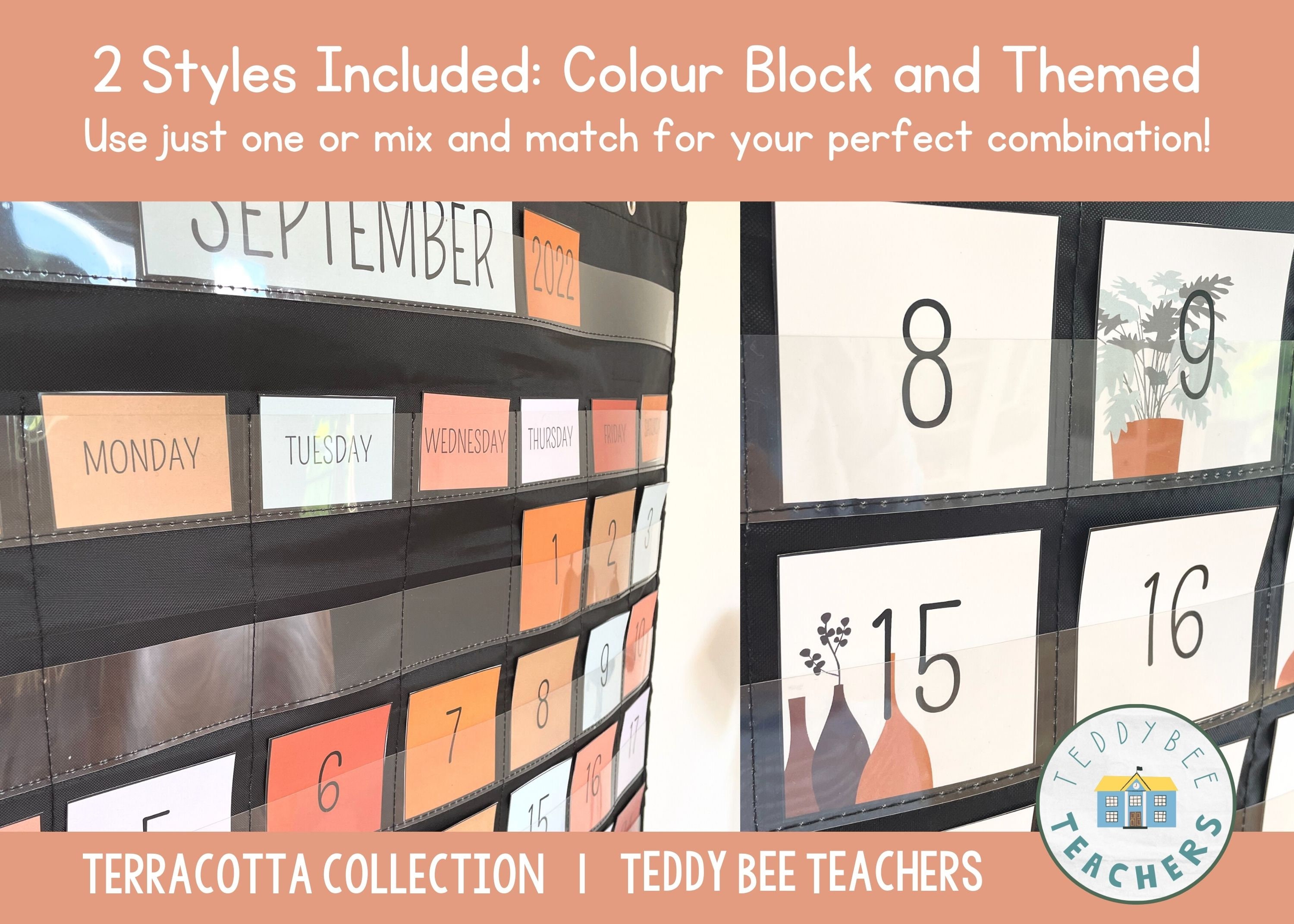 Terracotta Classroom Calendar & Weather Display | Warm Tone Classroom ...