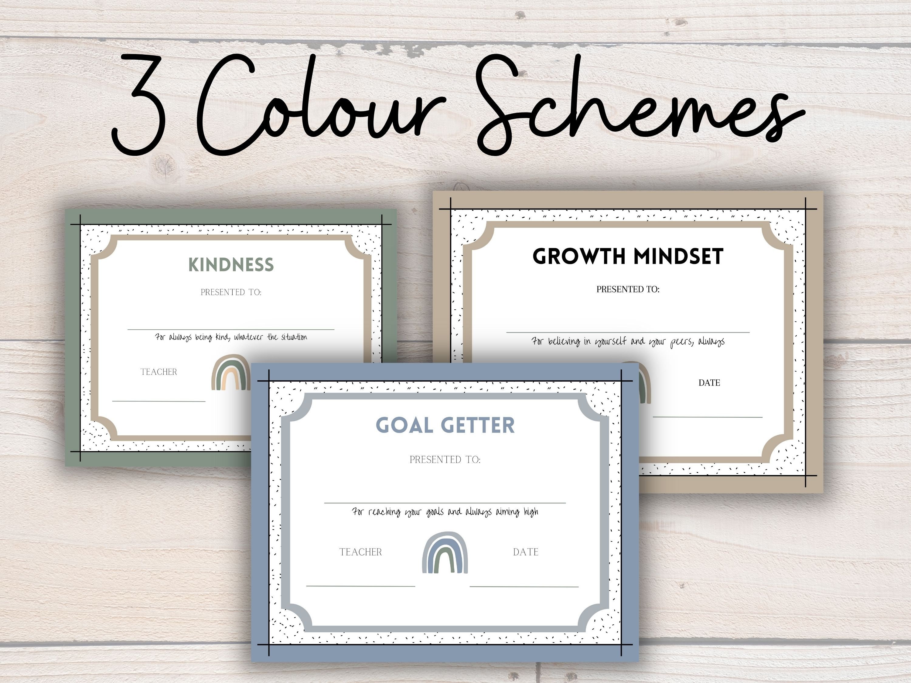 End of the Year Certificates | Neutral Boho Classroom Awards | Spotty ...