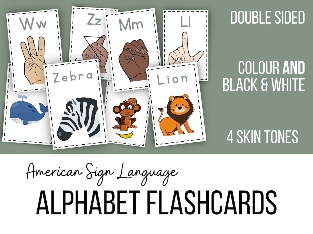 American Sign Language Alphabet Flashcards | ASL Classroom Posters ...