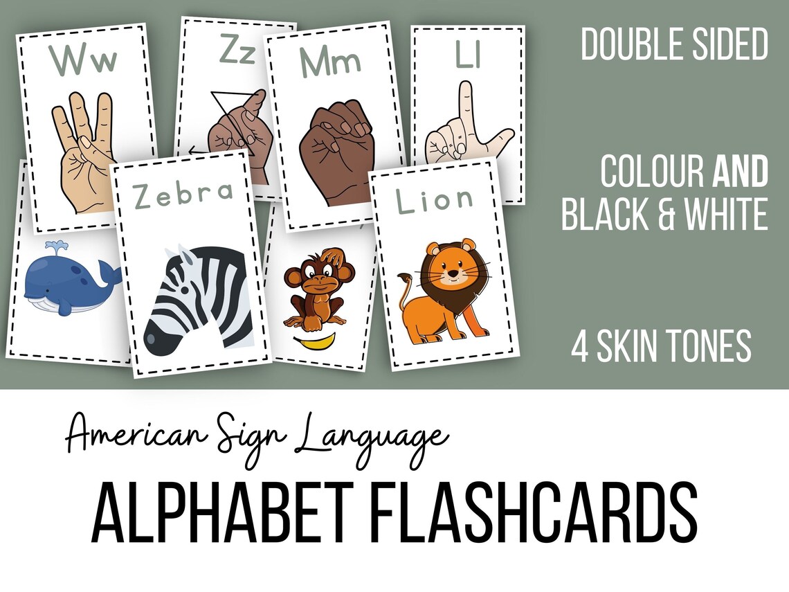 American Sign Language Alphabet Flashcards | ASL Classroom Posters ...
