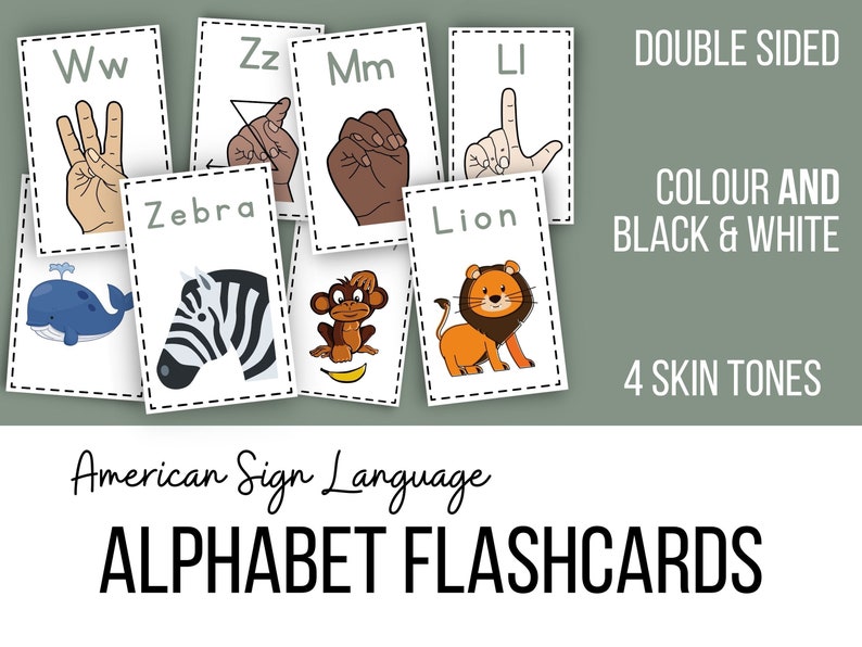American Sign Language Alphabet Flashcards | ASL Classroom Posters ...