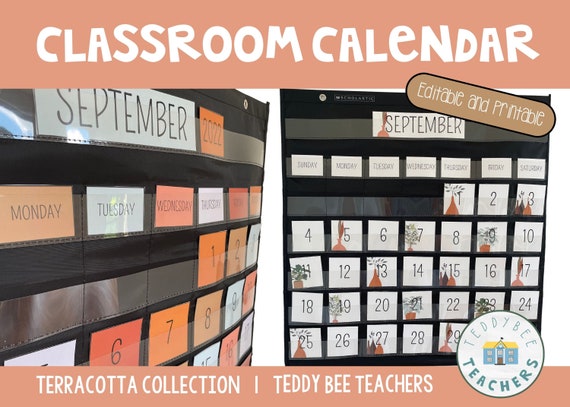 Terracotta Classroom Calendar & Weather Display Warm Tone - Etsy
