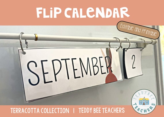 Terracotta Classroom Flip Calendar Warm Tone Classroom Flip - Etsy