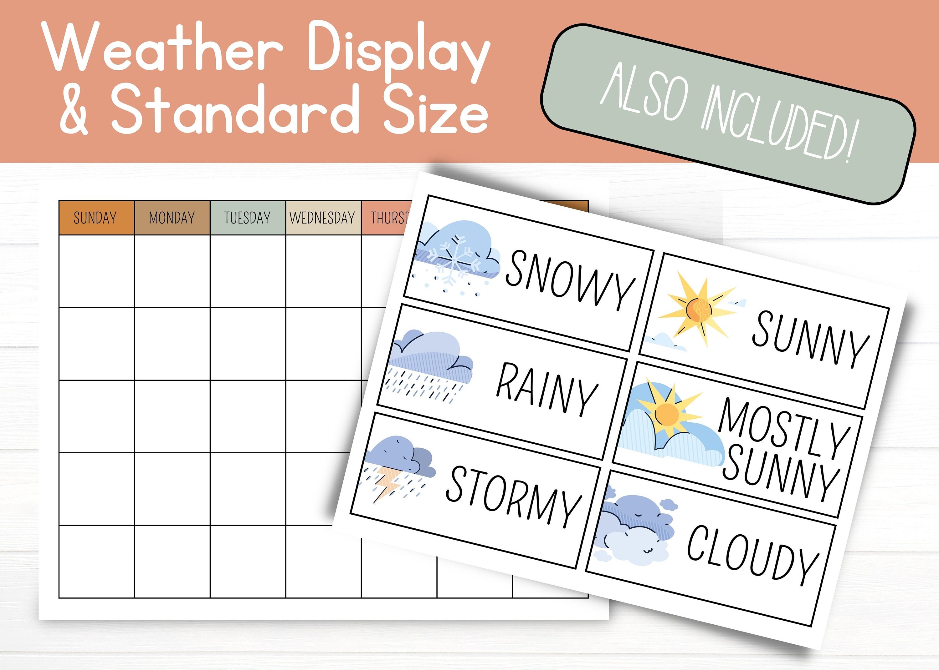 Terracotta Classroom Calendar & Weather Display | Warm Tone Classroom ...