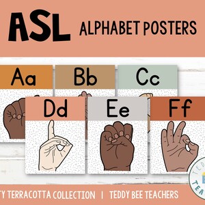 ASL American Sign Language Alphabet Posters | SPOTTY TERRACOTTA ...