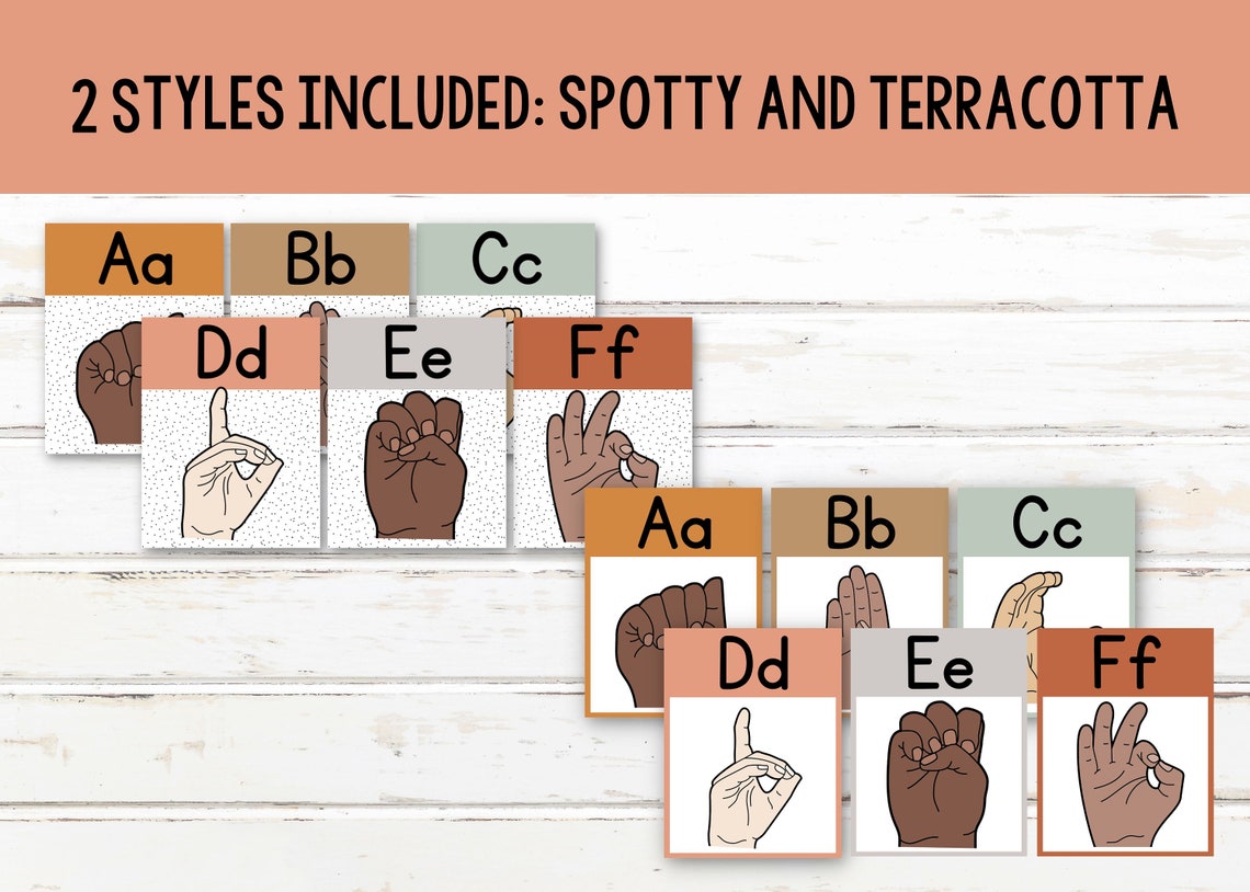 ASL American Sign Language Alphabet Posters SPOTTY - Etsy