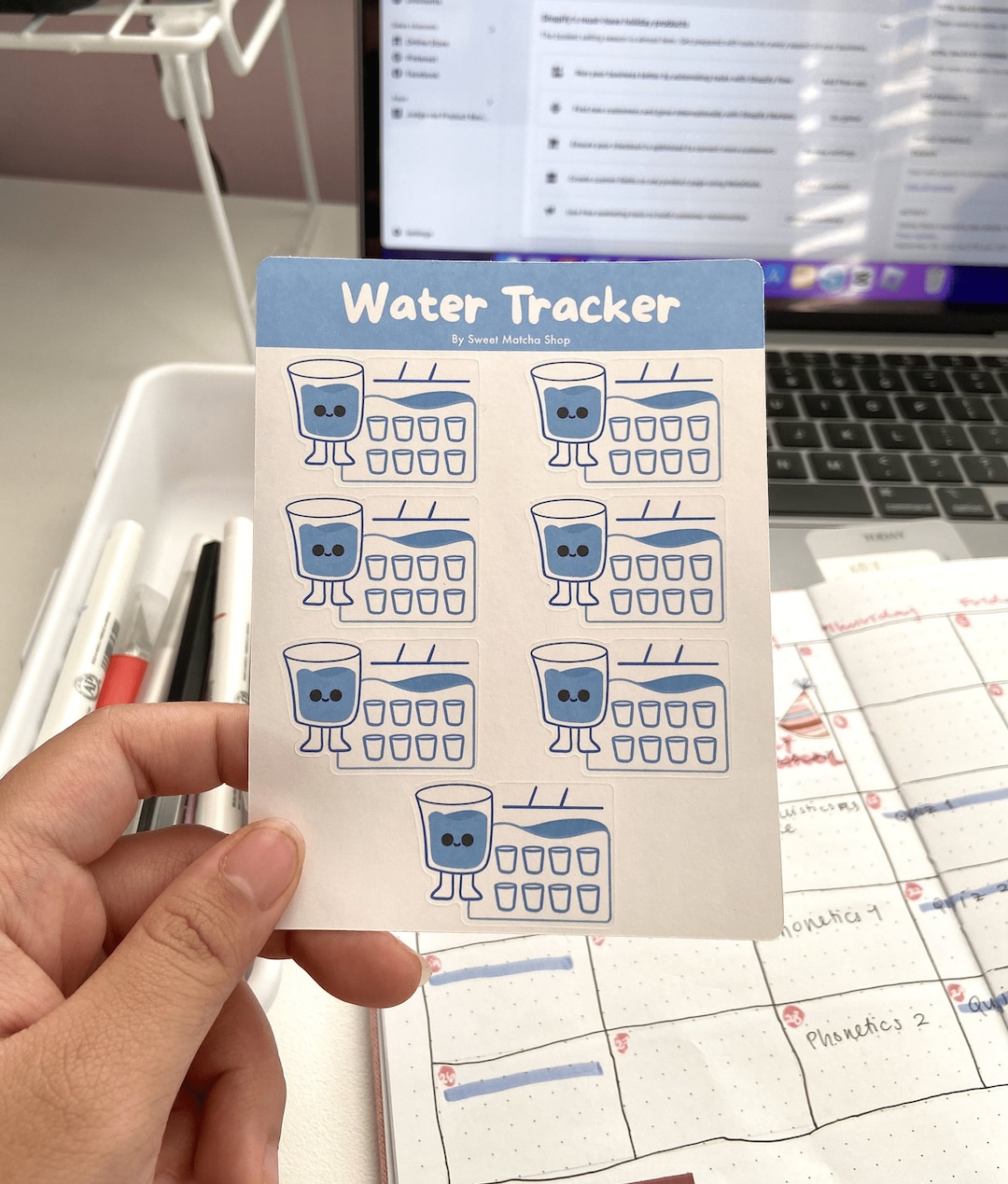 Water Tracker Sticker Sheet Tracker Sticker Sheet Planner Stickers ...