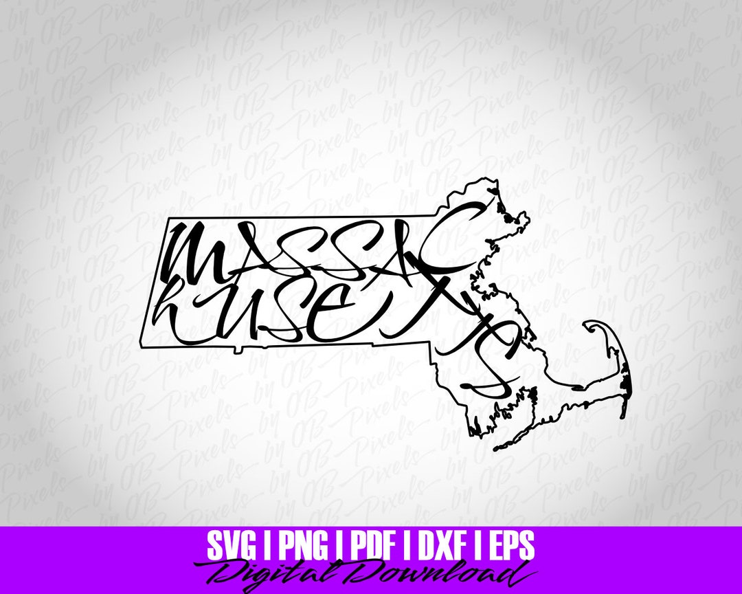 Massachusetts SVG, Massachusetts SVG File, Instant Download ...