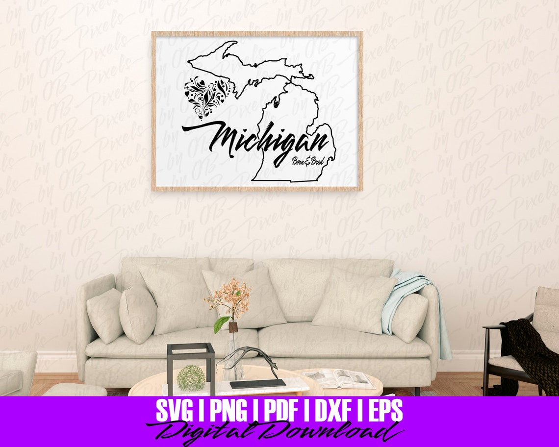 Michigan SVG, Michigan SVG File, Instant Download, Michigan Cut File ...