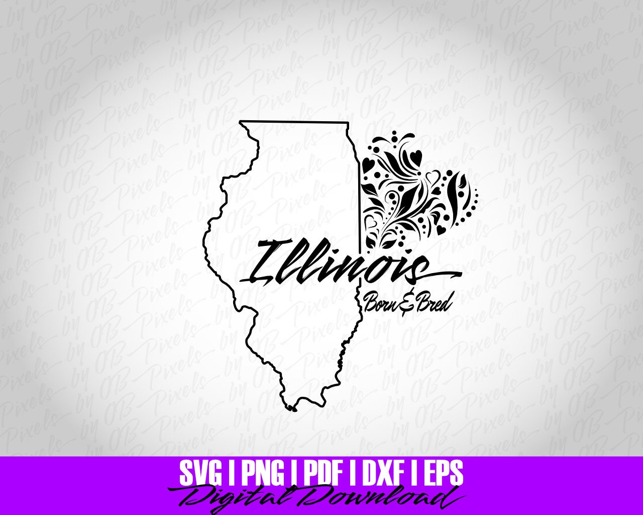 Illinois SVG, Illinois SVG File, Instant Download, Illinois Cut File ...