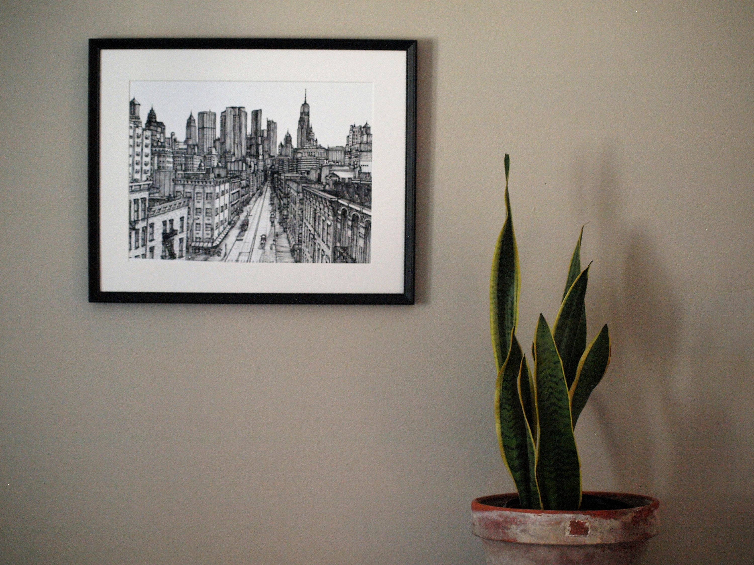 Lower Manhattan Street Pen and Ink Drawing - Etsy