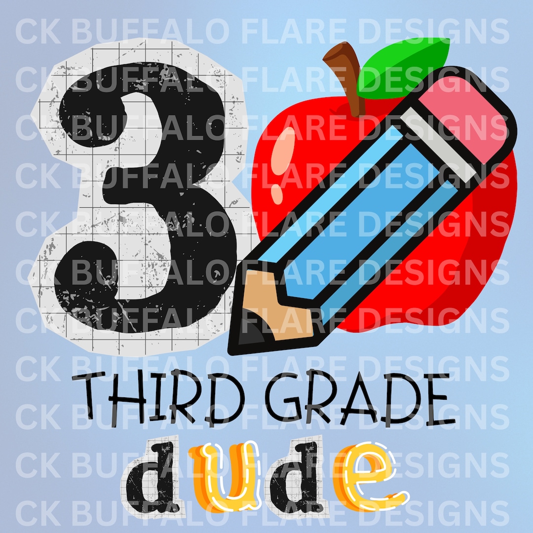 Third Grade/boy Design/png Image/first Day of School - Etsy