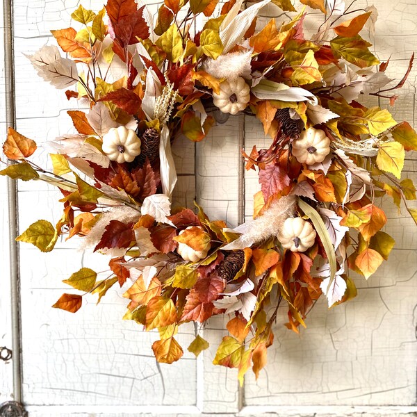 Fall Leaves Wreath - Etsy