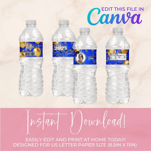 Graduation Water Bottle Label - Etsy