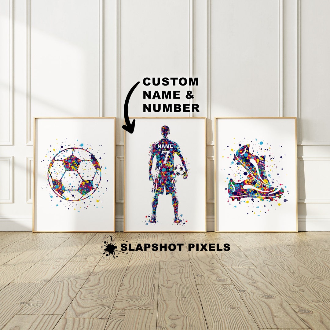 Personalized Soccer Posters 3 Piece Set Soccer Wall Art Custom Soccer ...