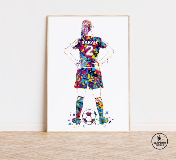 Custom Soccer Poster Girl Womens Soccer Ball Print Gifts for - Etsy ...