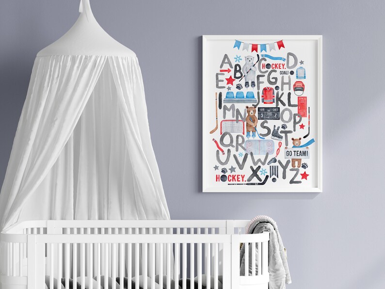 ABC Poster Hockey Theme Hockey Alphabet Poster ABC - Etsy