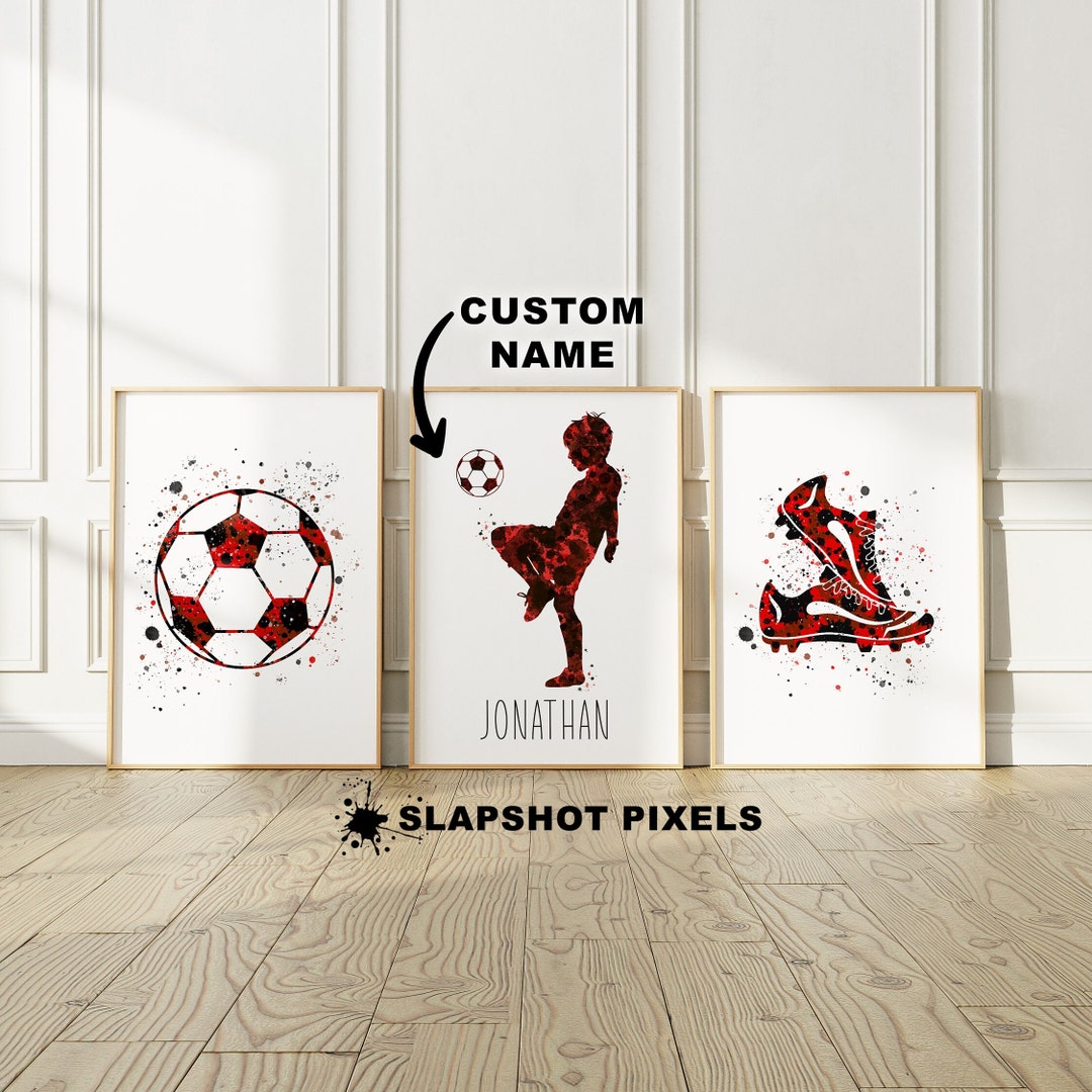 Soccer Gifts for Boys Personalized Soccer Posters 3 Piece Set Soccer ...