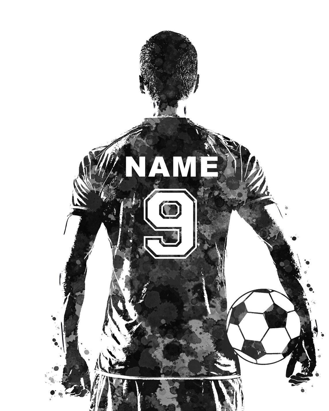 Custom Soccer Poster Custom Jersey Watercolor Wall Art - Etsy