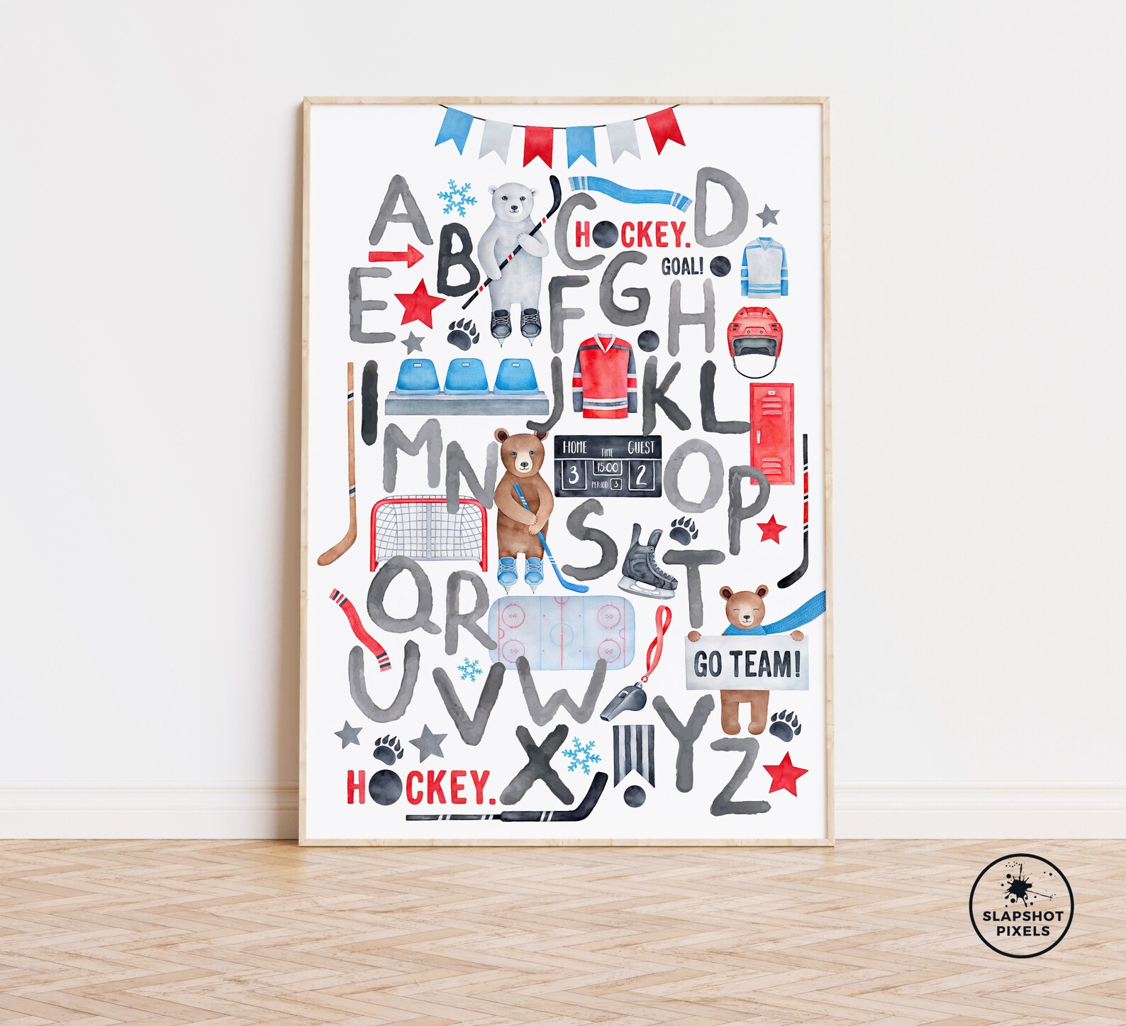 ABC Poster Hockey Theme Hockey Alphabet Poster ABC - Etsy