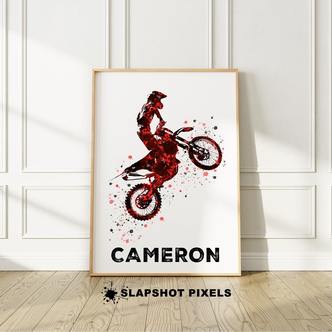 Personalized Dirt Bike Poster Custom Motocross Gifts for Boys Racing ...