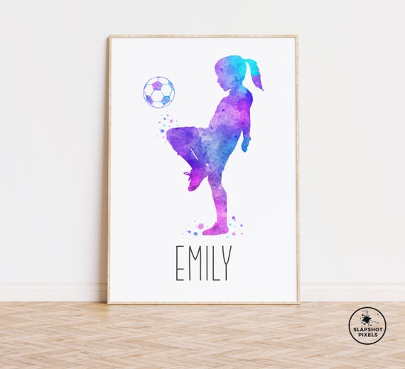 Custom Soccer Poster Girl Soccer Ball Print Gifts for Soccer - Etsy