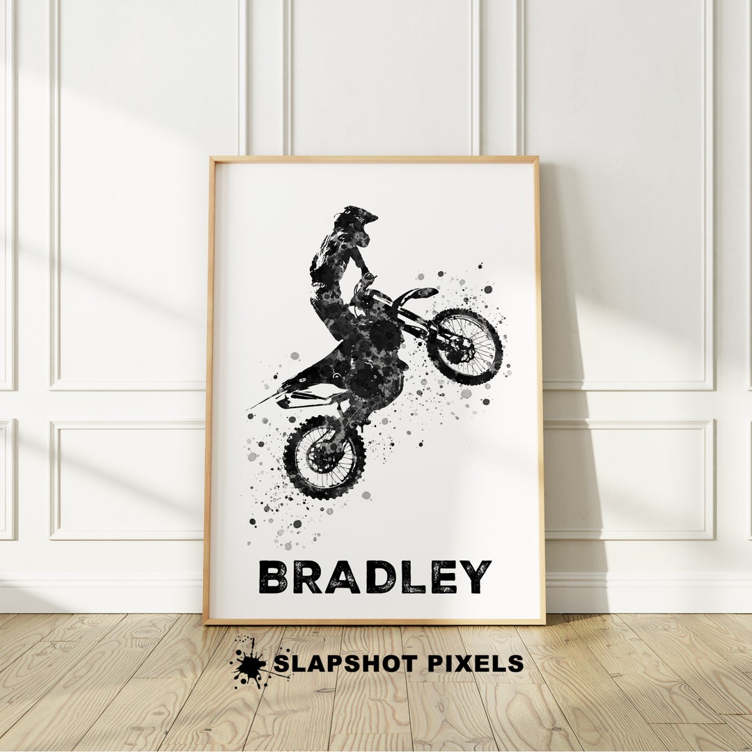 Personalized Dirt Bike Poster Custom Motocross Gifts for Boys Racing ...
