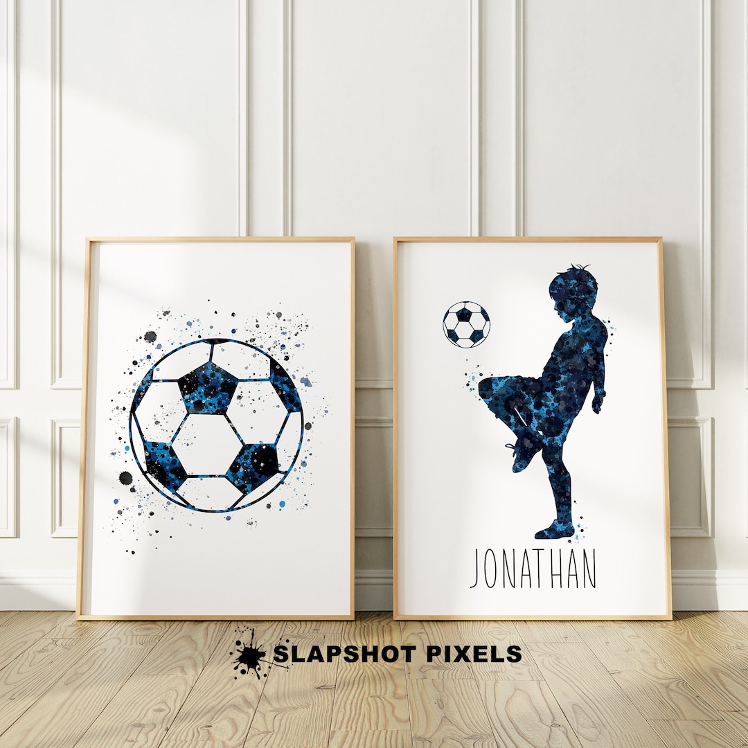 Soccer Gifts for Boys Personalized Soccer Posters 2 Piece Set of 2 ...