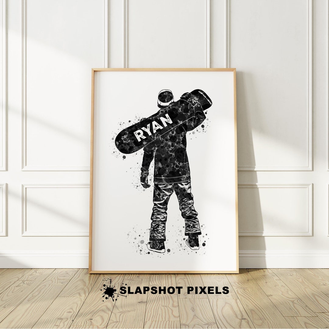 Personalized Snowboarding Poster Snowboarder Gift for Him Custom ...