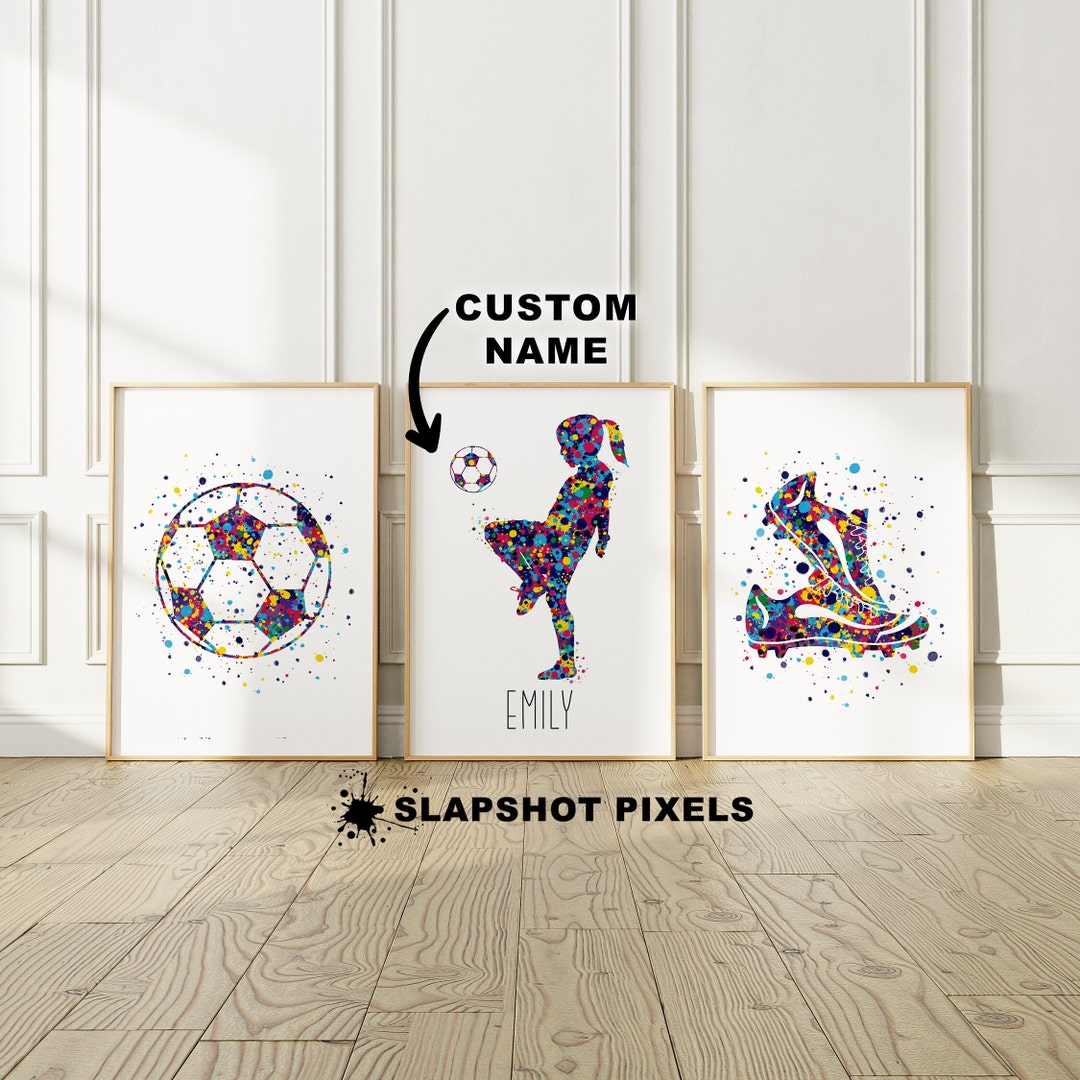Personalized Soccer Posters 3 Piece Set Soccer Wall Art Custom Soccer ...