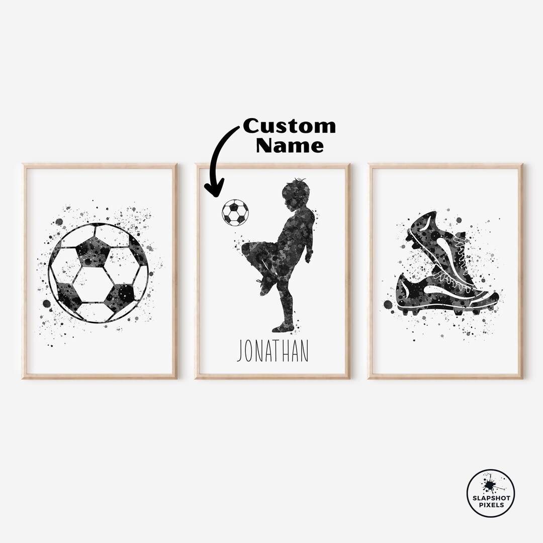 3 Piece Set Soccer Wall Art Personalized Soccer Posters Soccer Mom ...